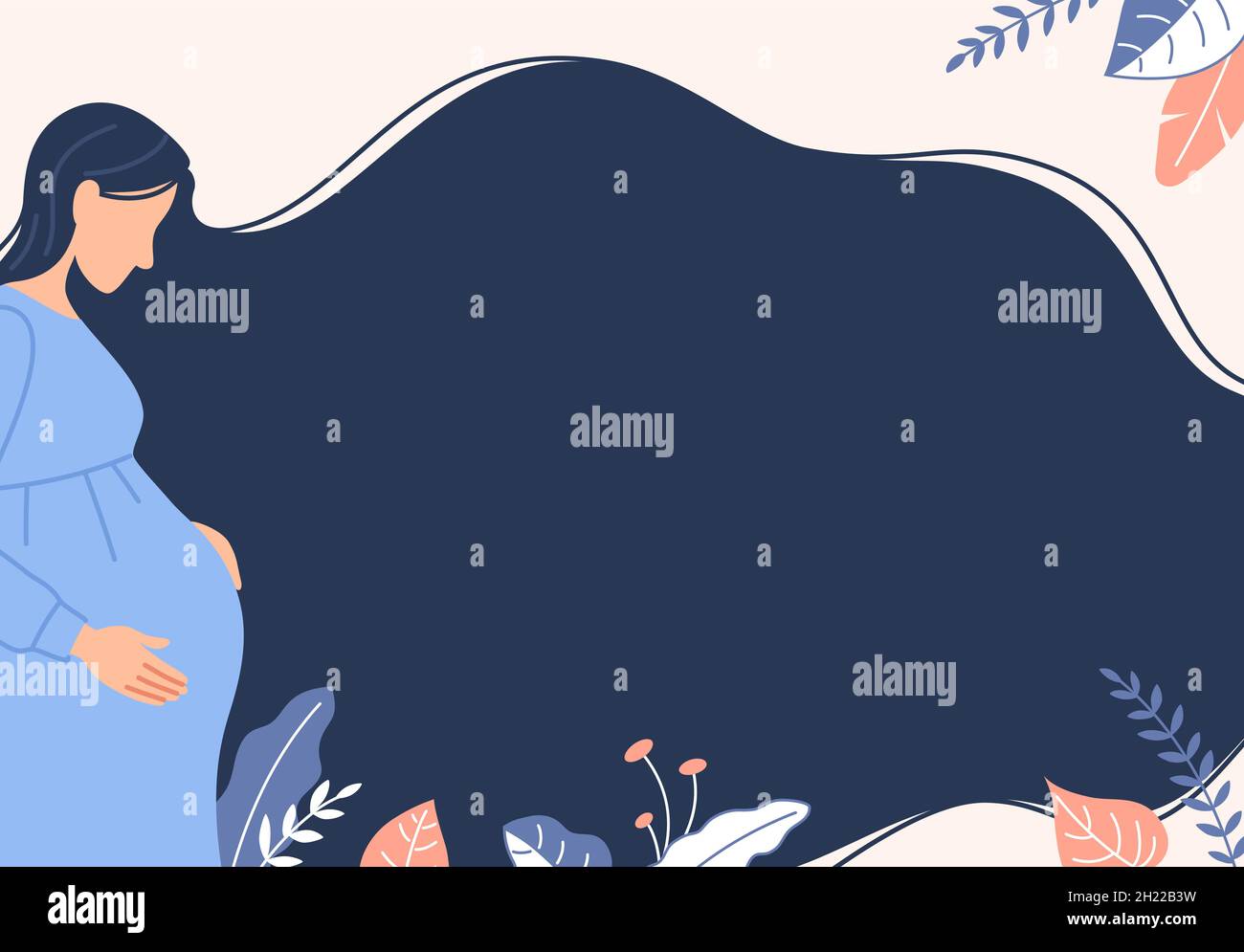 Pregnancy background. Flat pregnant woman Stock Vector Image & Art - Alamy