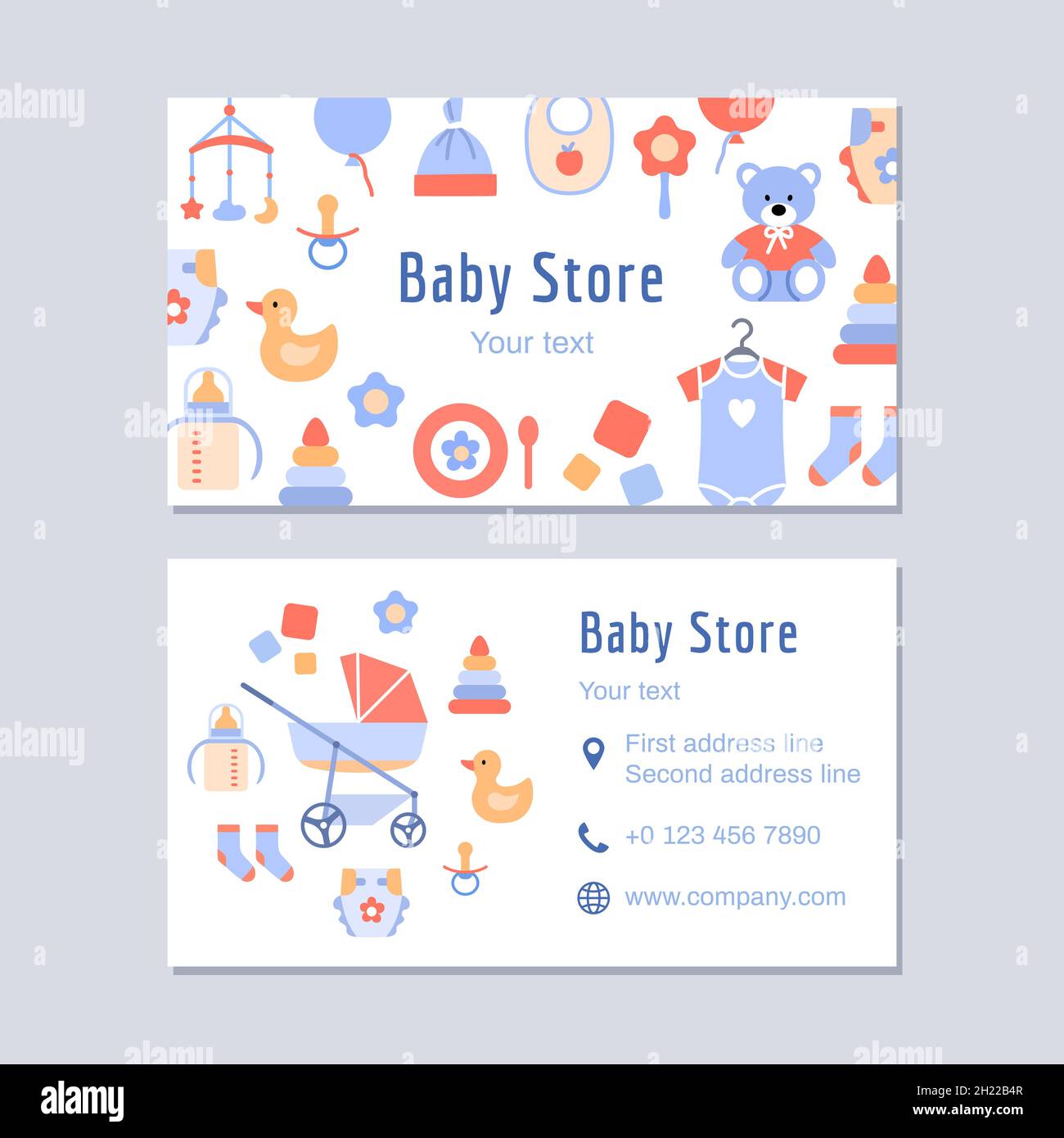 Baby shop visiting business card design Stock Vector Image & Art - Alamy