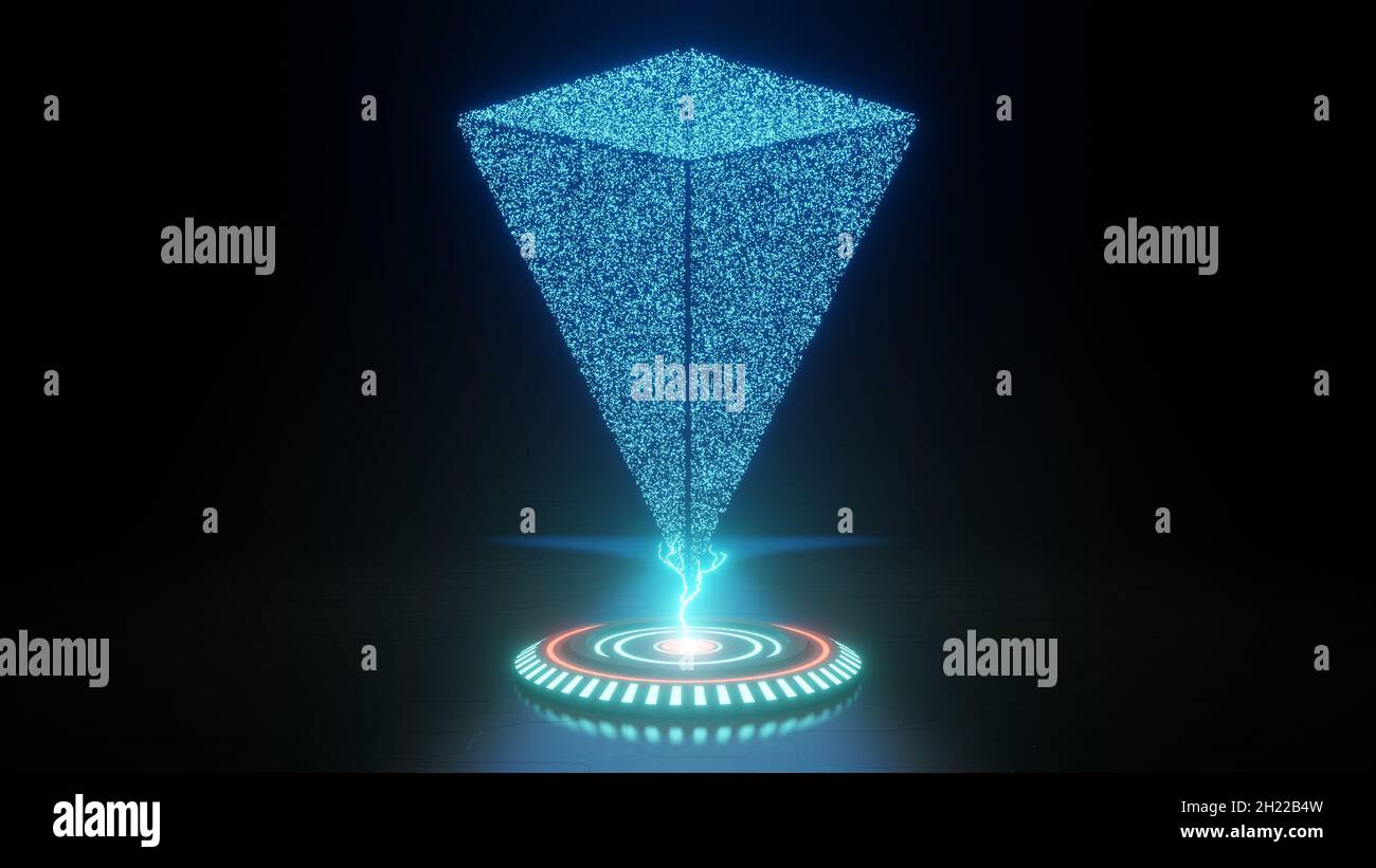 Blue lightning dark background 3d hi-res stock photography and images ...