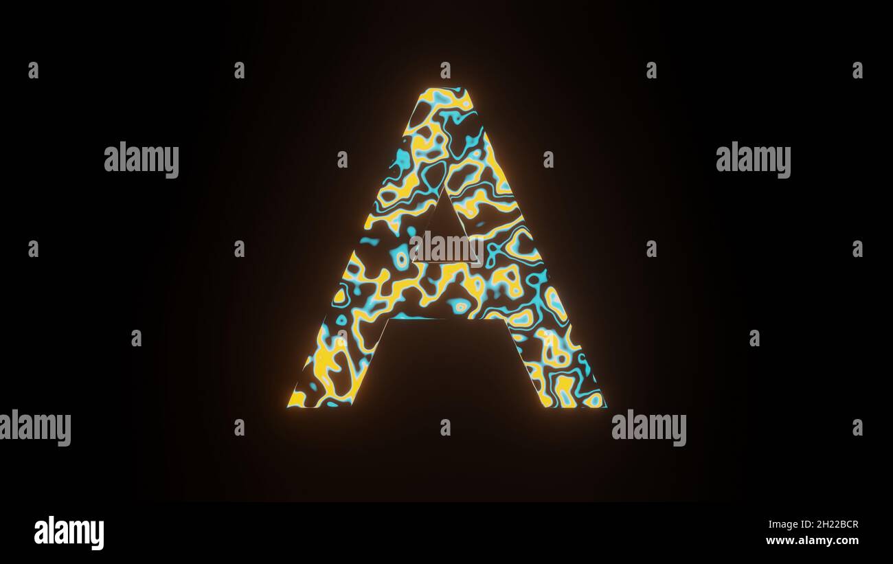 3D rendering of loop neon lighting effect on letter A Stock Photo - Alamy