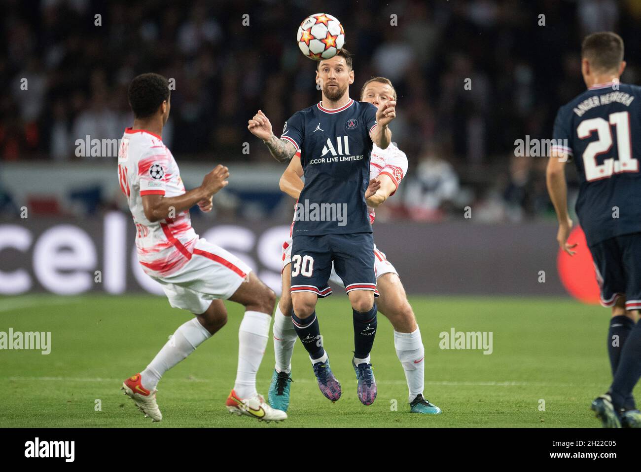 Lionel Messi of Paris Saint Germain (PSG) in action during the UEFA ...