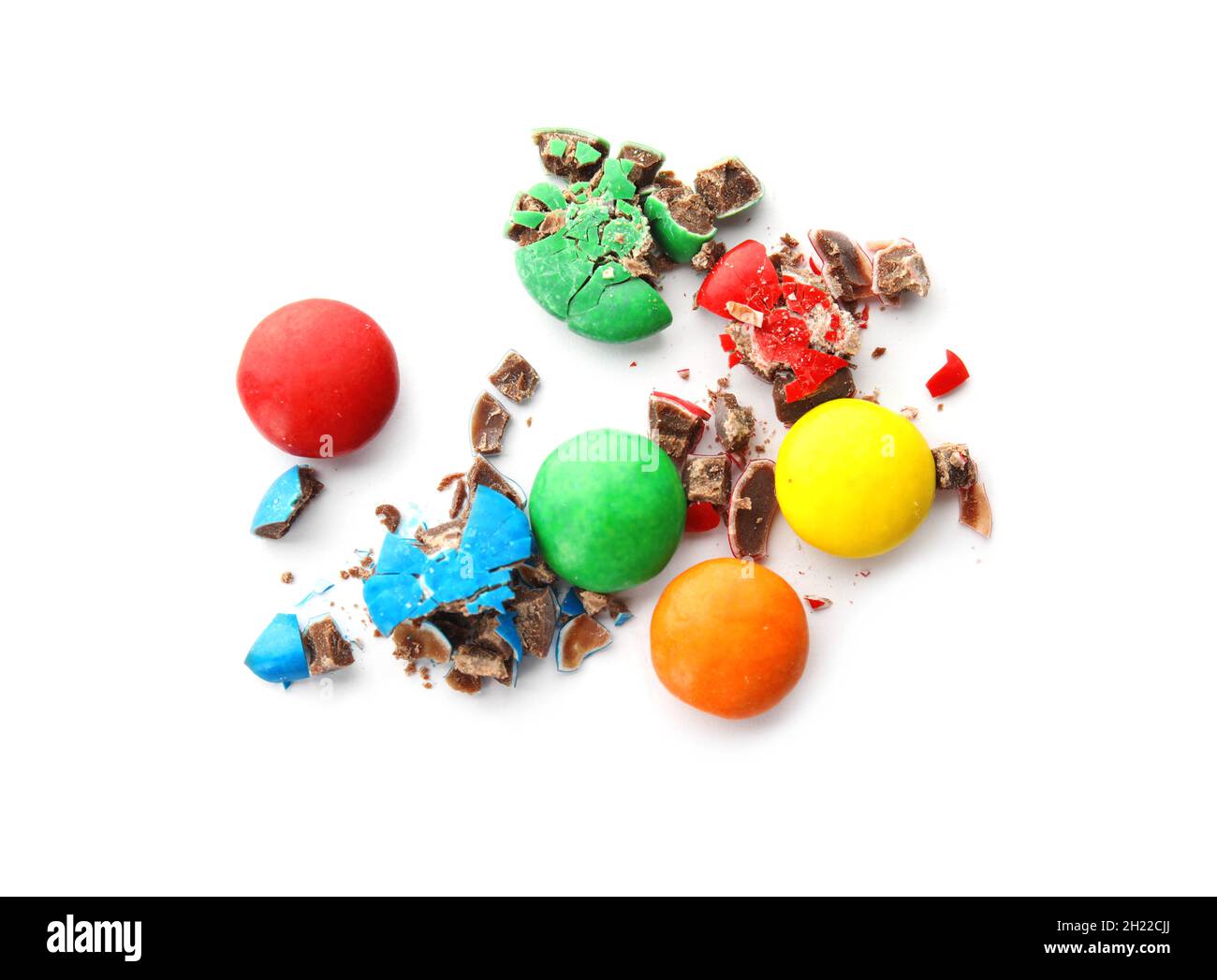 Crushed candies on white background, top view Stock Photo - Alamy