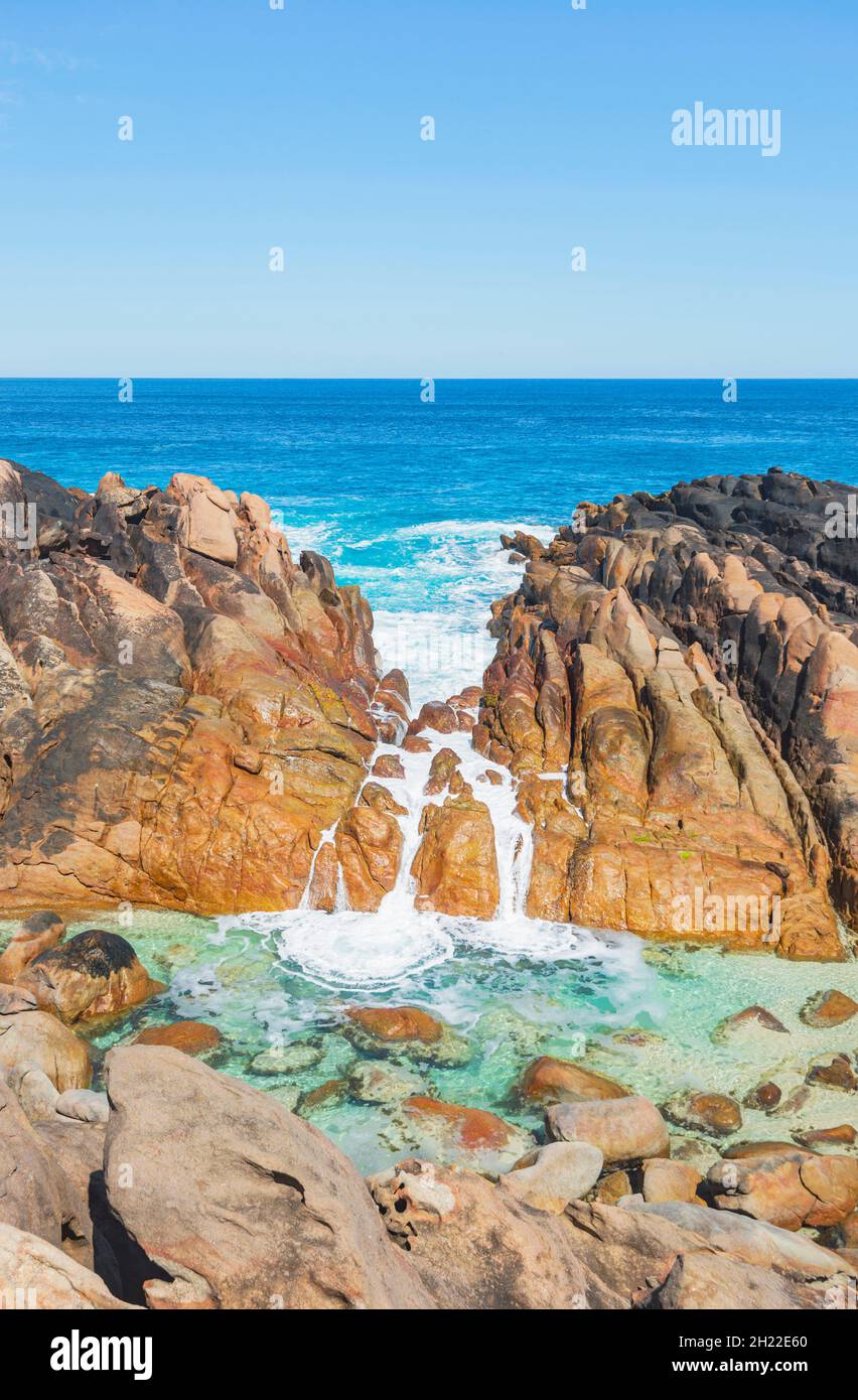 Vertical scenic view of the natural Spa at Wyadup Rocks, Yallingup ...