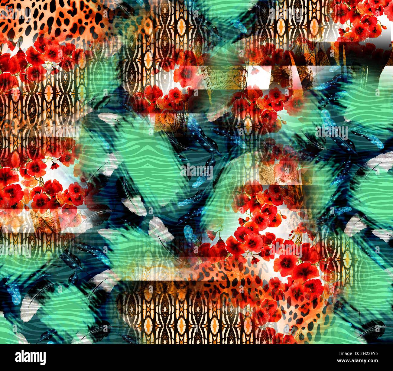 colorful animal prints, fabric patterns Stock Photo - Alamy