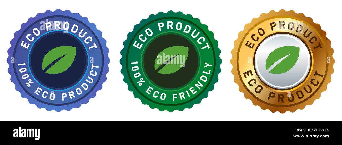 eco product food emblem stamp sign label symbol 100 percent seal vector ...