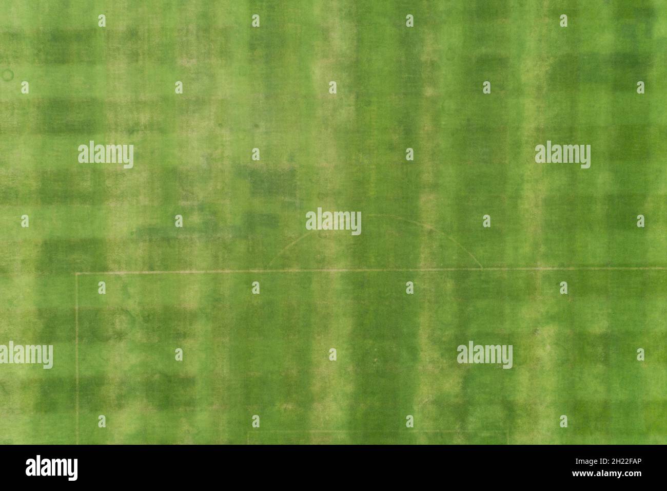 Aerial Top view of Green grass soccer field background Stock Photo - Alamy