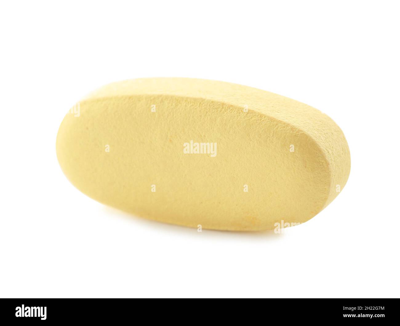 Color pill on white background. Medical treatment Stock Photo - Alamy