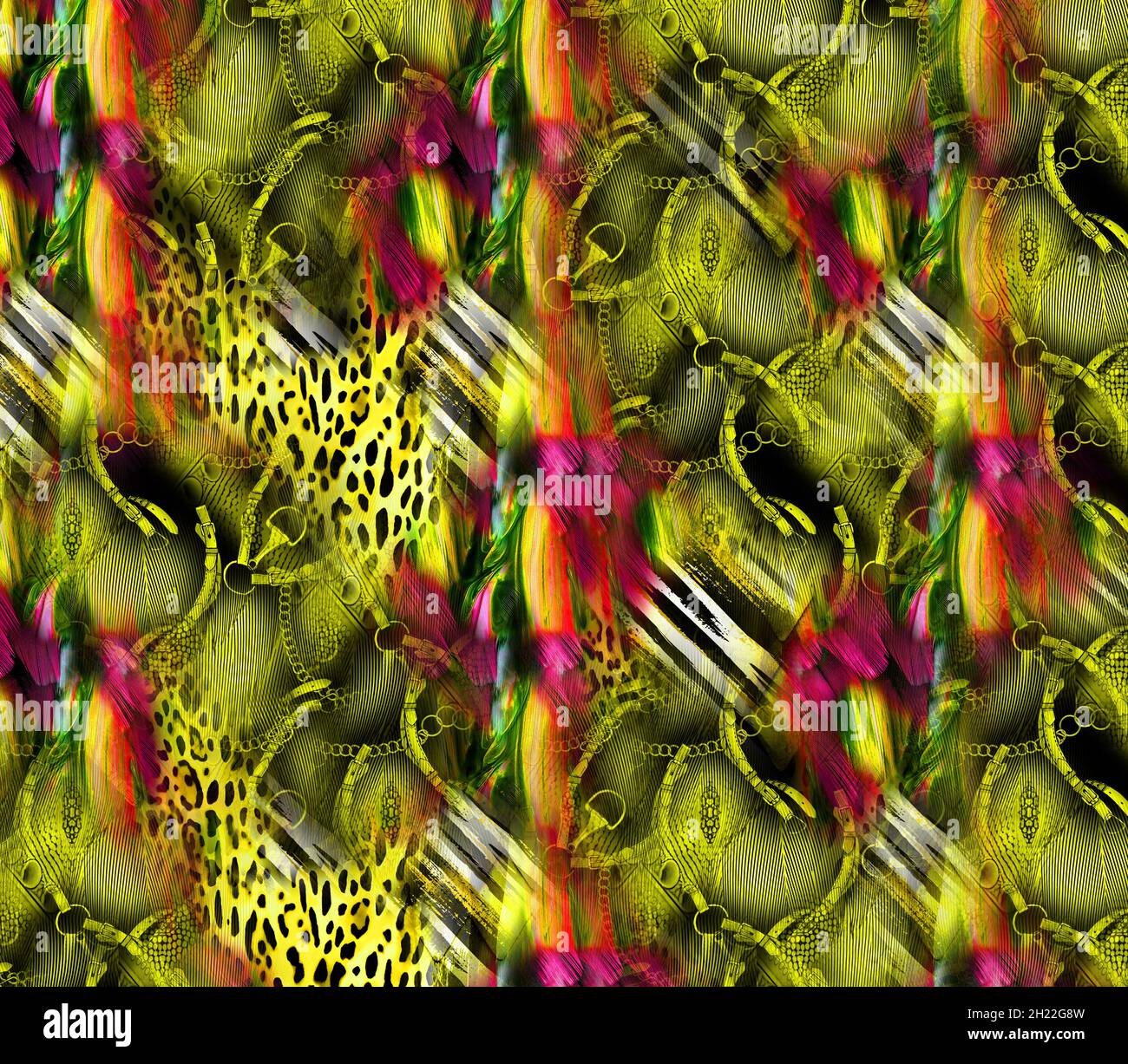 colorful animal prints, fabric patterns Stock Photo - Alamy