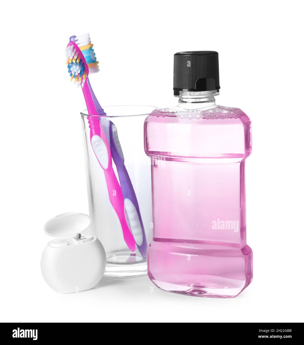 Toothbrush Water Floss And Mouthwash High Resolution Stock Photography ...