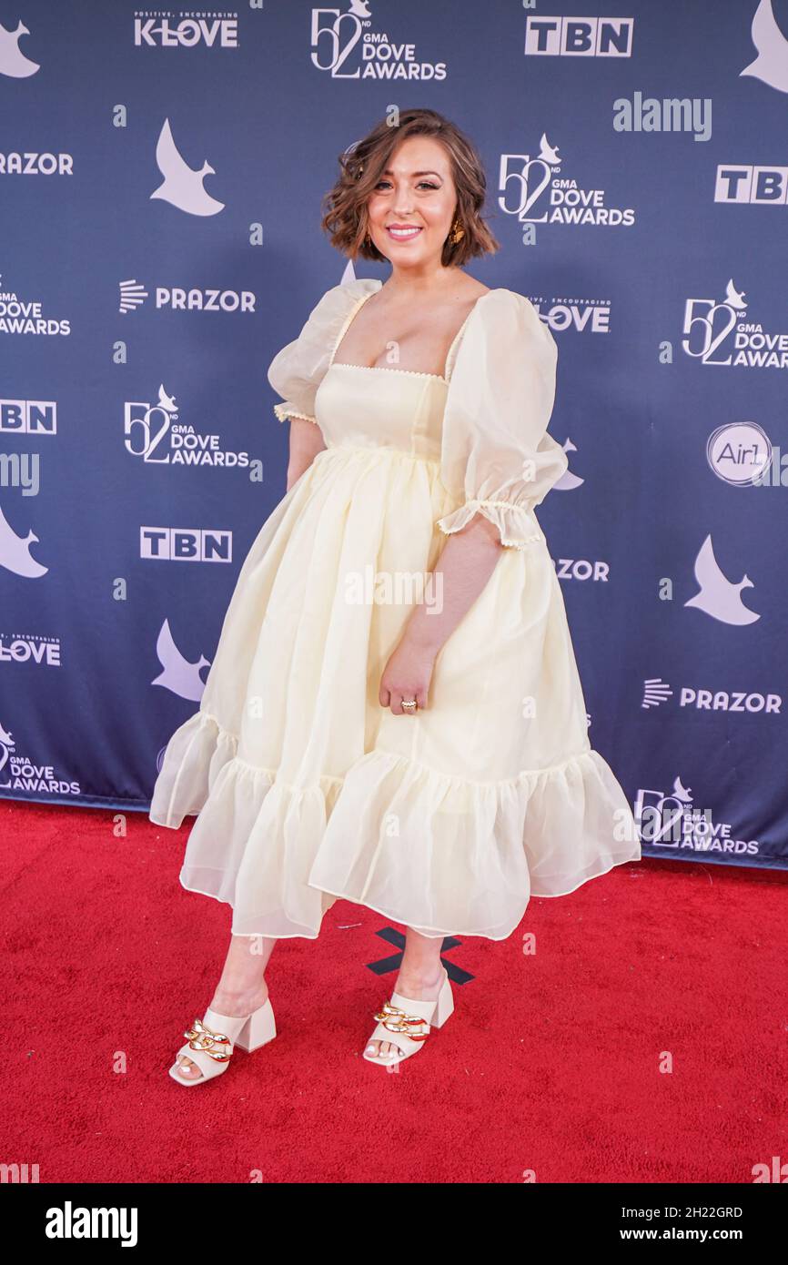 Nashville, Tennessee, USA, October 19, 2021. Singer Svrcina walk the ...