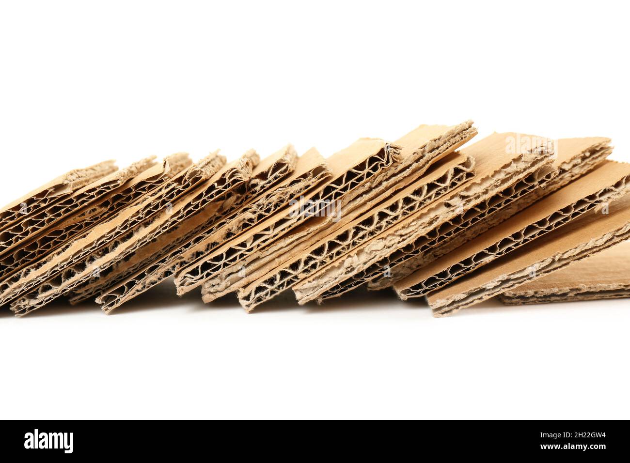 Brown cardboard on white background. Recyclable material Stock Photo ...