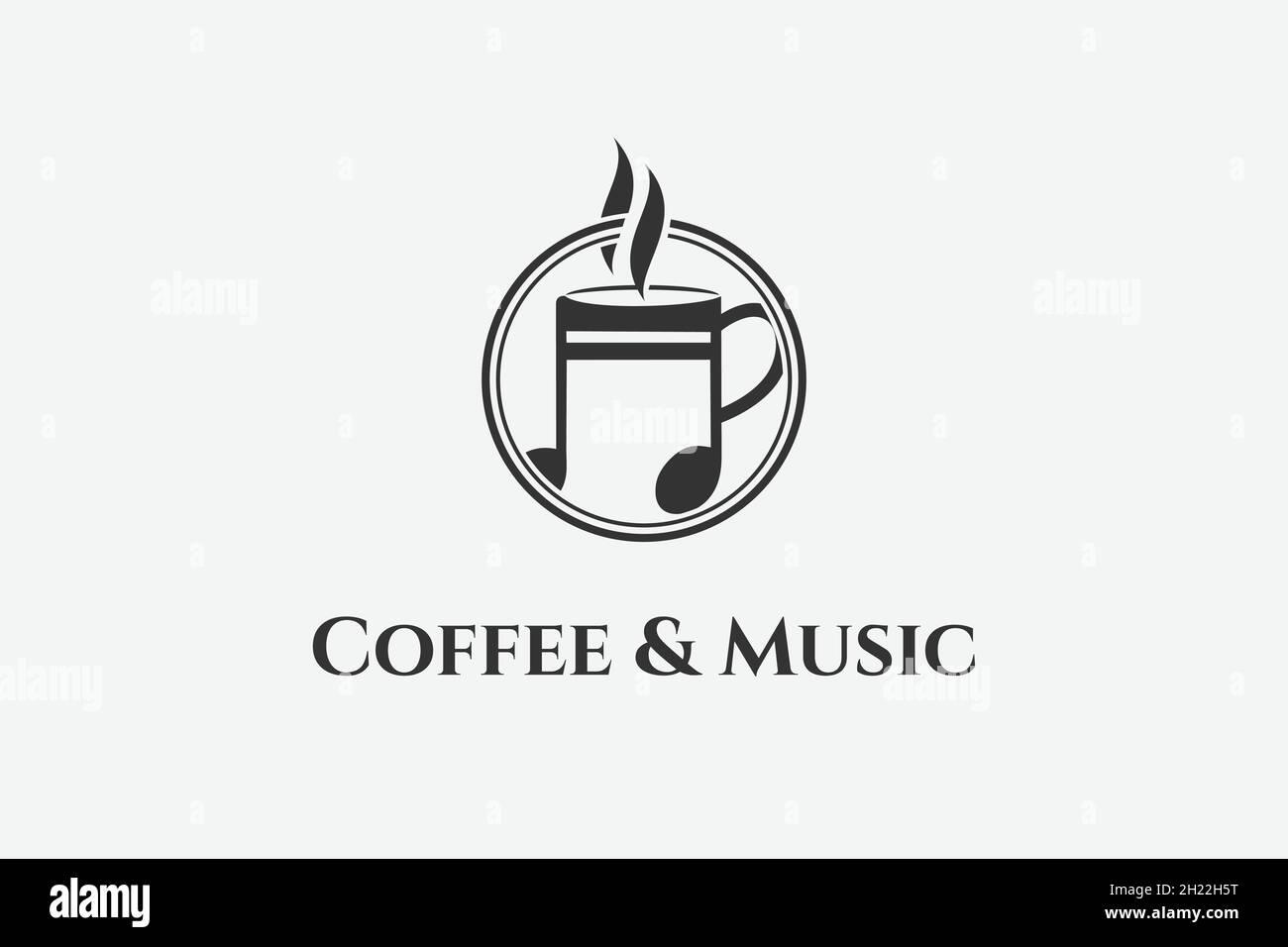 coffee music cafe bar restaurant logo illustration vector icon, coffee ...