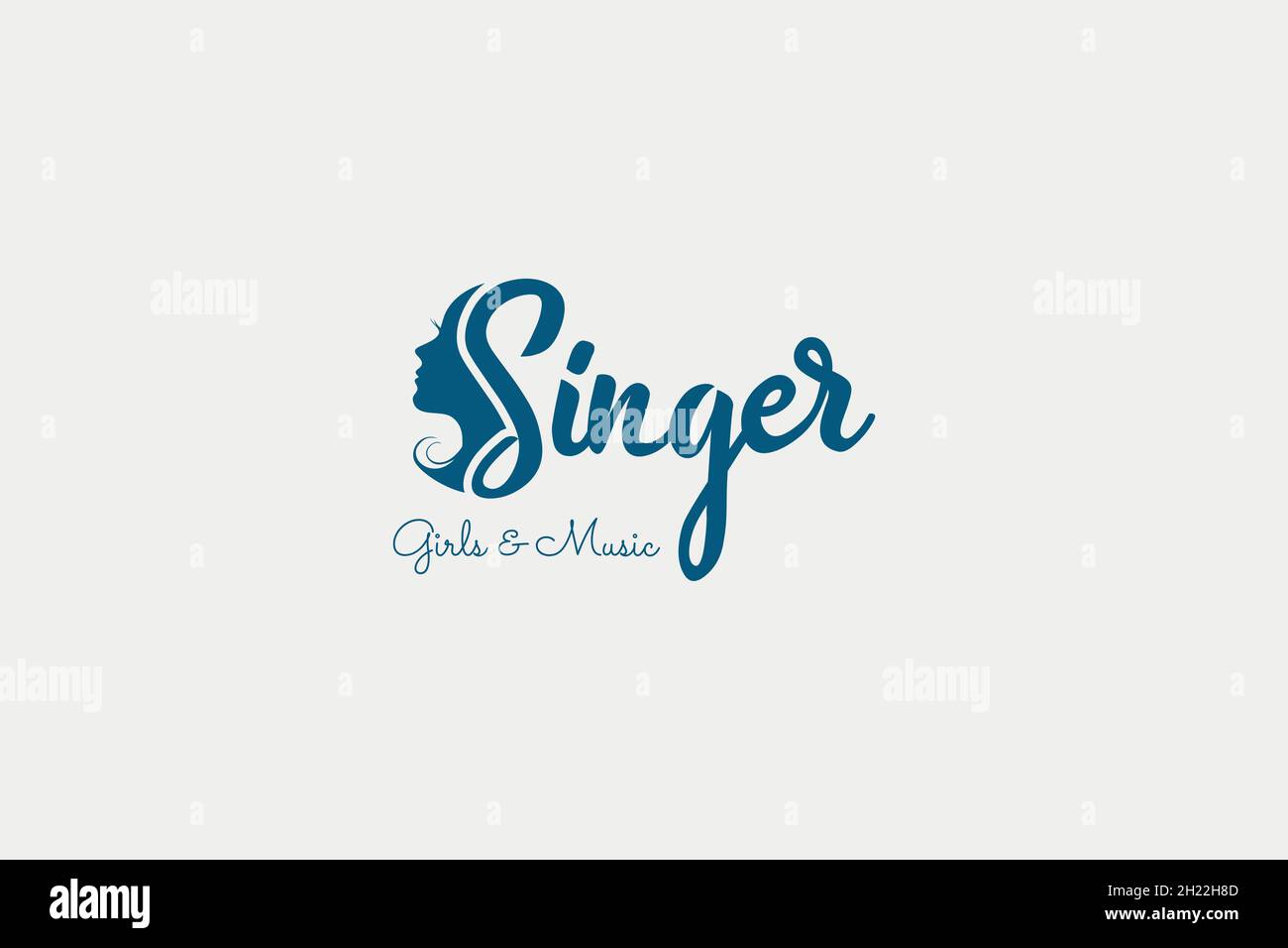logotype for Singer Vocal Karaoke , Choir with Music Notes Treble Clef ...