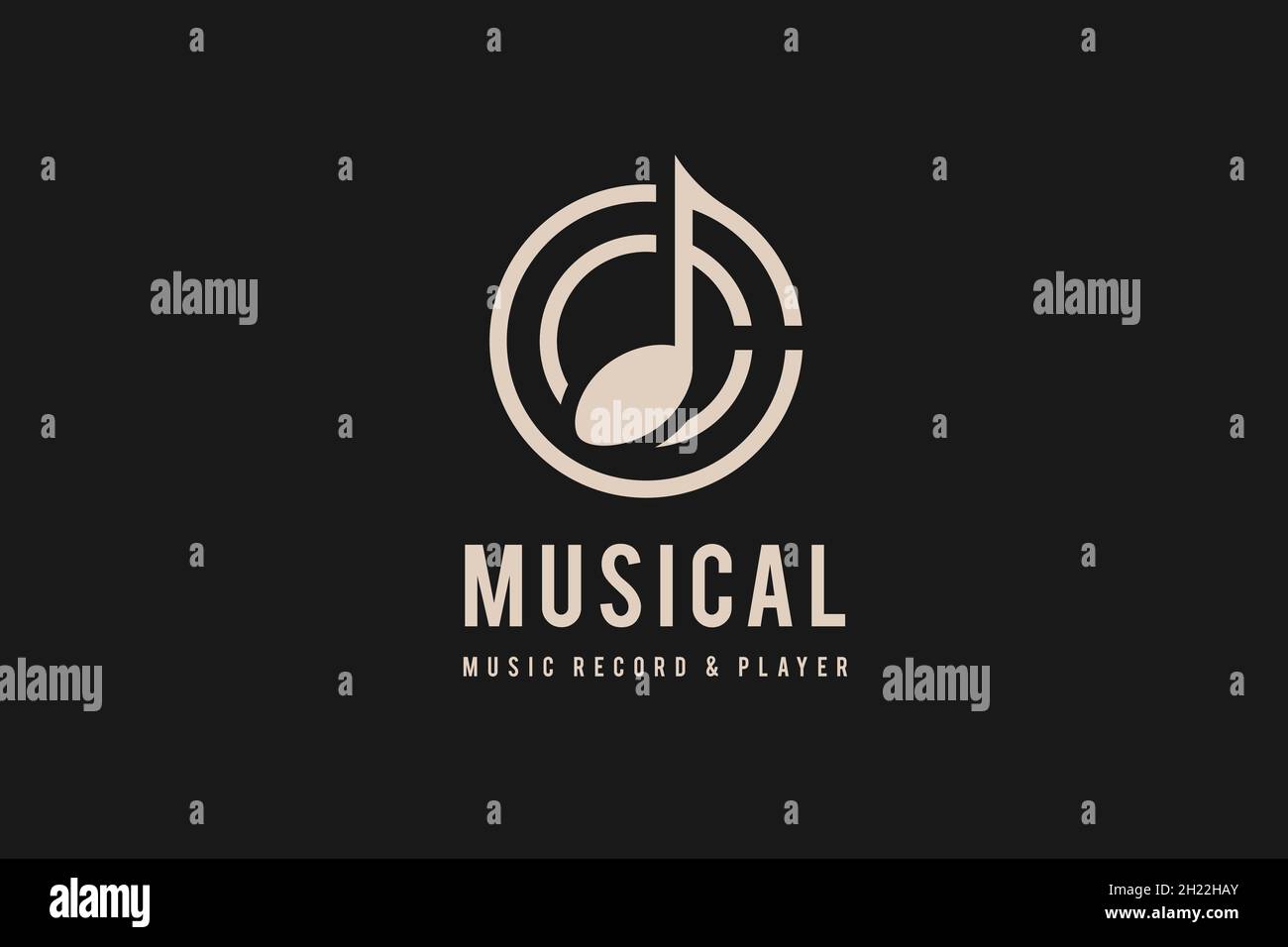 music logo design template , music note isolated circle vector logo ...