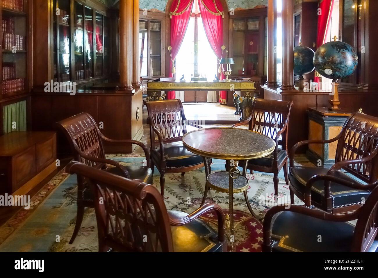 Library for Napoleon Bonaparte at Chateau de Malmaison in France Stock ...
