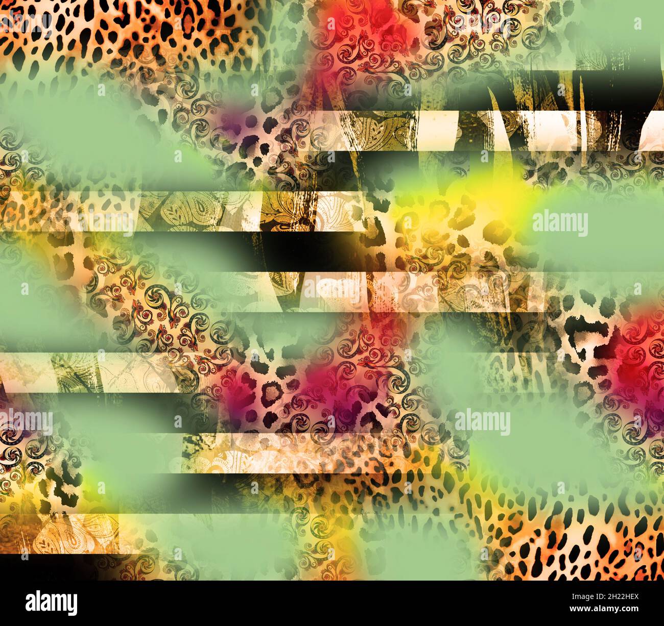 colorful animal prints, fabric patterns Stock Photo - Alamy