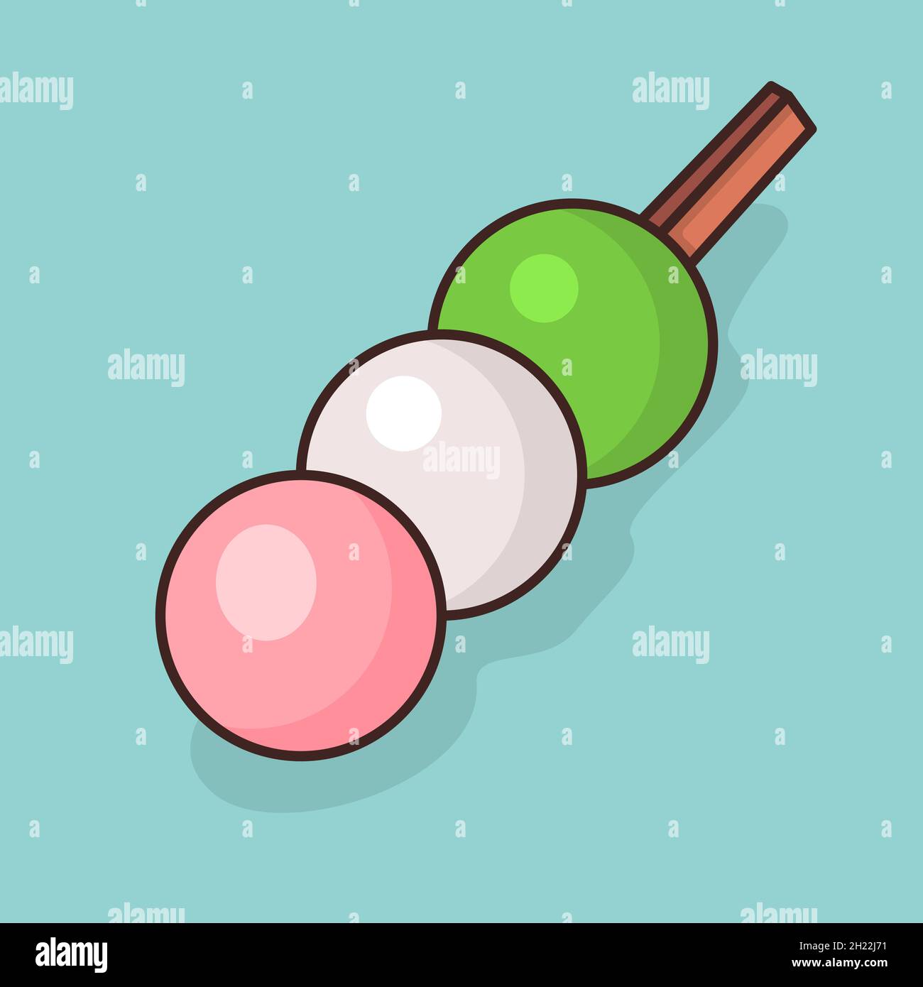 dango japanese food isolated cartoon vector illustration in flat style ...