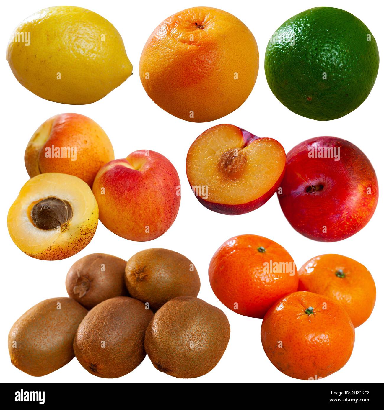 Set of assorted fruits isolated on white Stock Photo - Alamy