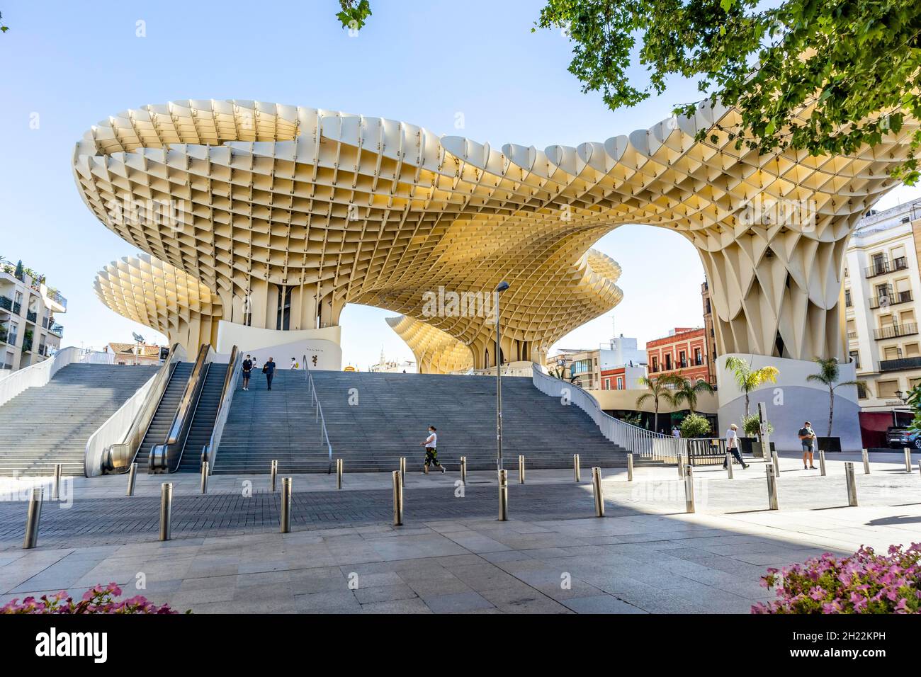 Setas de Sevilla, wooden roof with walkways on the top with an amazing ...
