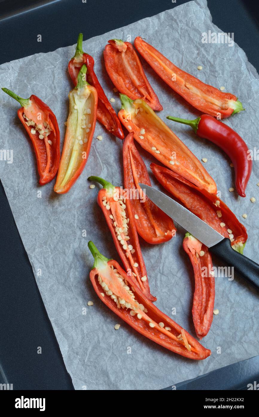 Tray of chillies hi-res stock photography and images - Alamy