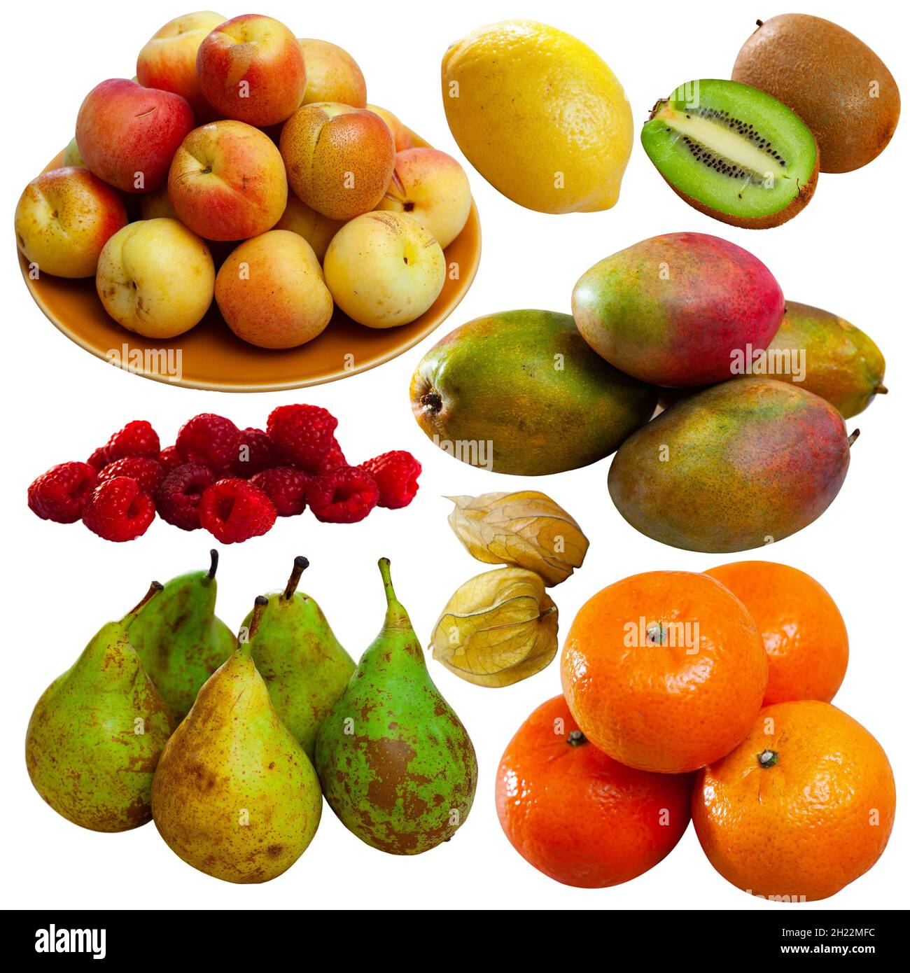 Set of assorted fruits isolated on white Stock Photo - Alamy