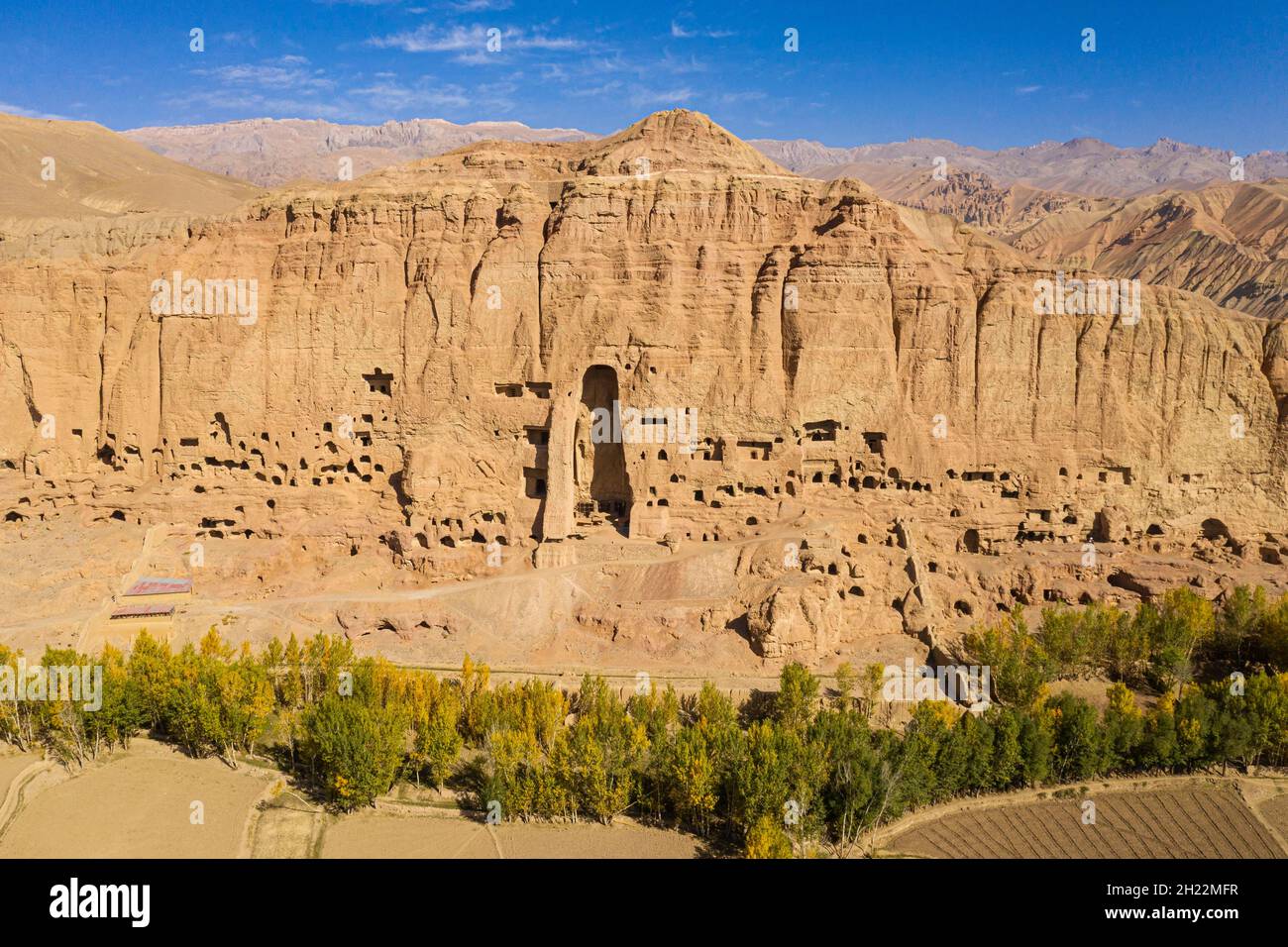 Aerial of the great buddhas in Bamyan, Afghanistan Stock Photo - Alamy