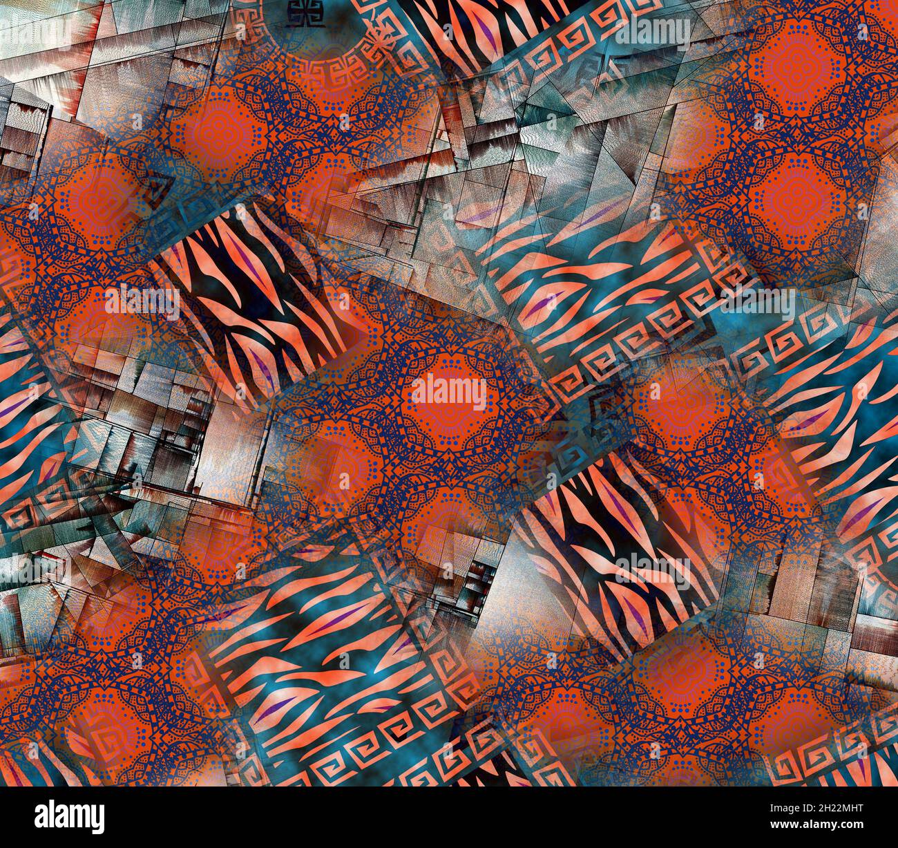 colorful animal prints, fabric patterns Stock Photo - Alamy