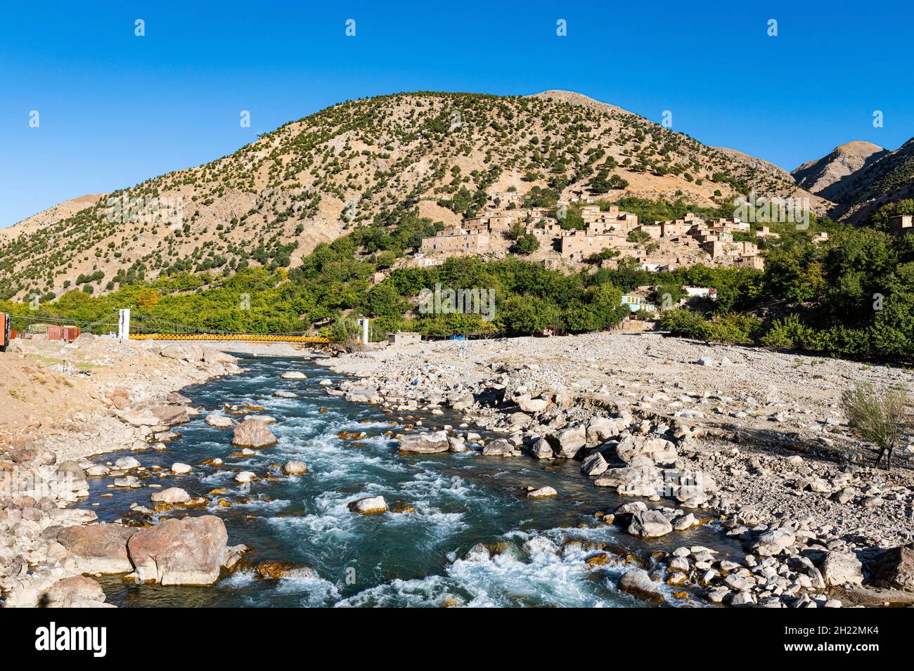 Panjshir river flowing through the Panjshir Valley, Afghanistan Stock ...