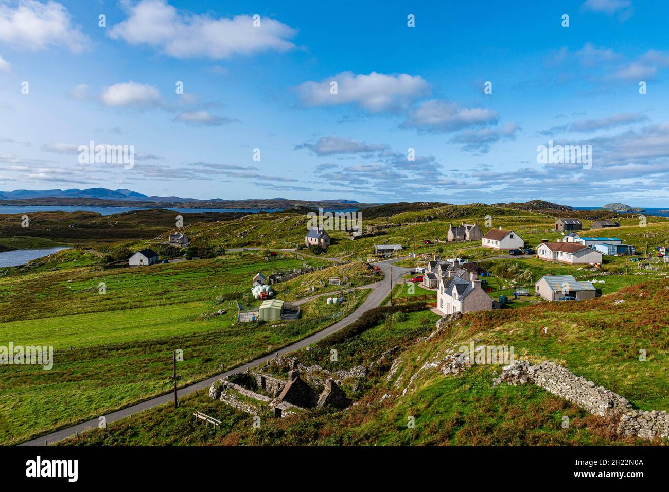 Little village Isle of Lewis, Outer Hebrides, Scotland, UK Stock Photo ...