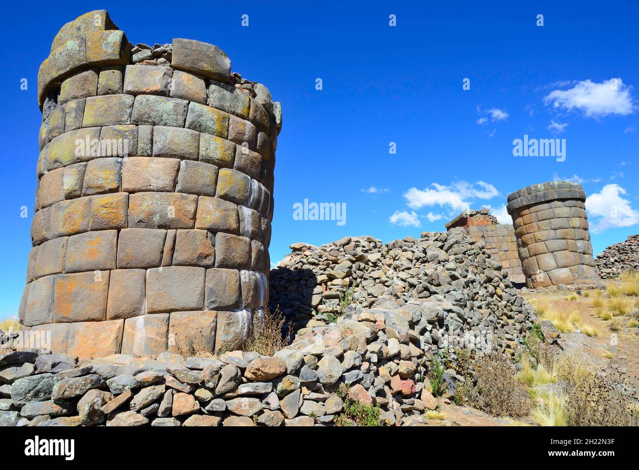Stone tombs, Chullpas of Cutimbo, Lake Titicaca, Puno Province, Peru ...