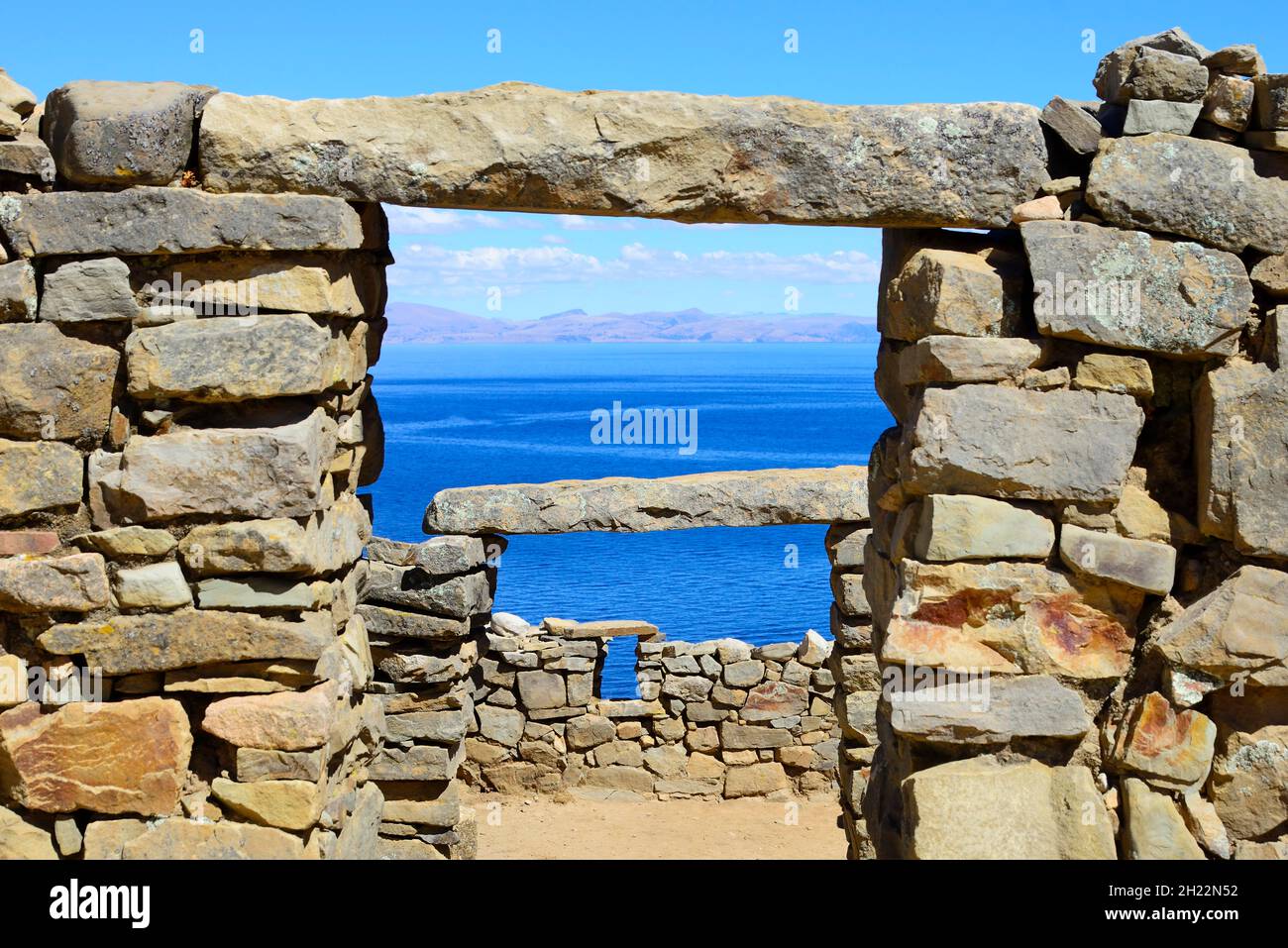 Ruins of the Chincana Labyrinth, Inca cult site, Isla del Sol, Lake ...