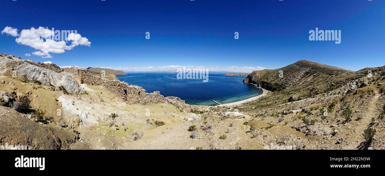 Ruins of the Chincana Labyrinth, Inca cult site, Isla del Sol, Lake ...