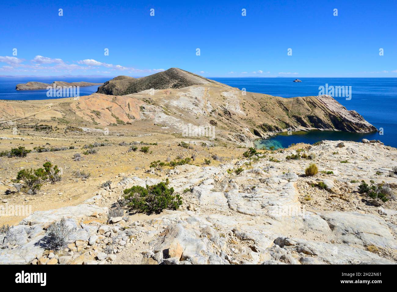 Rocky Coast, Isla del Sol, Lake Titicaca, Department of La Paz, Bolivia ...