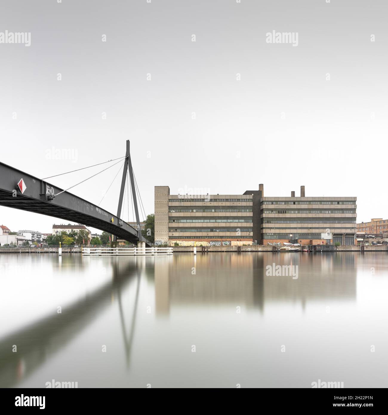 At the Kaisersteg, a pedestrian bridge along the banks of the Spree ...