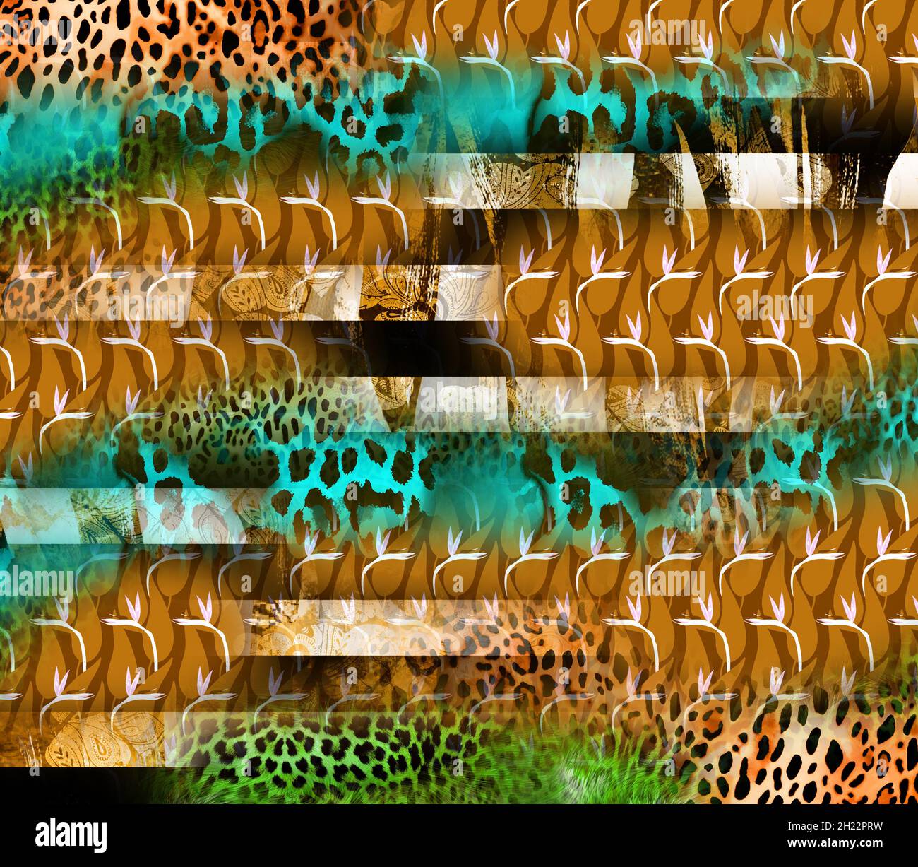 colorful animal prints, fabric patterns Stock Photo - Alamy