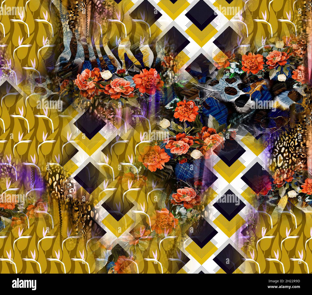 colorful animal prints, fabric patterns Stock Photo - Alamy
