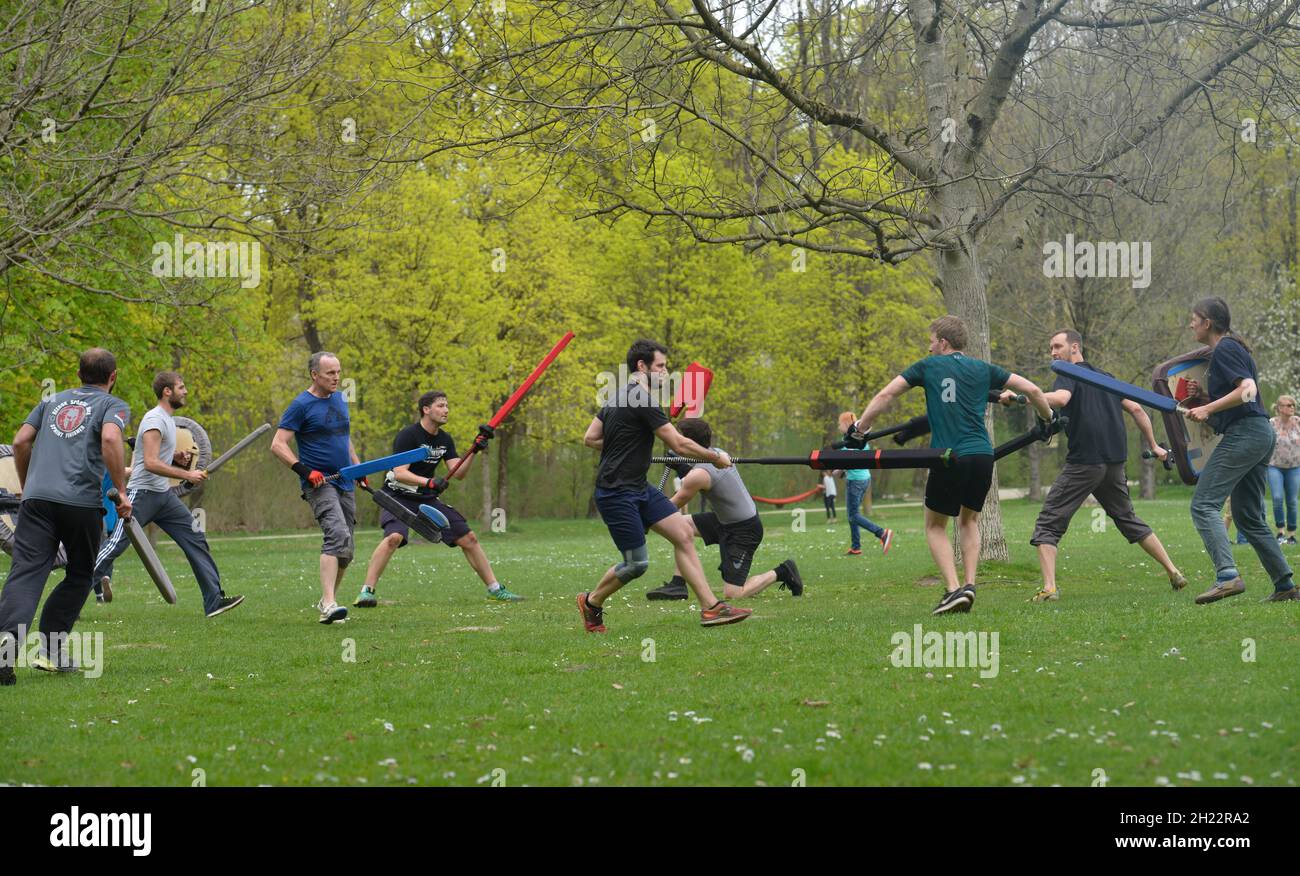 Jugger Game, English Garden, Munich, Bavaria, Germany Stock Photo - Alamy