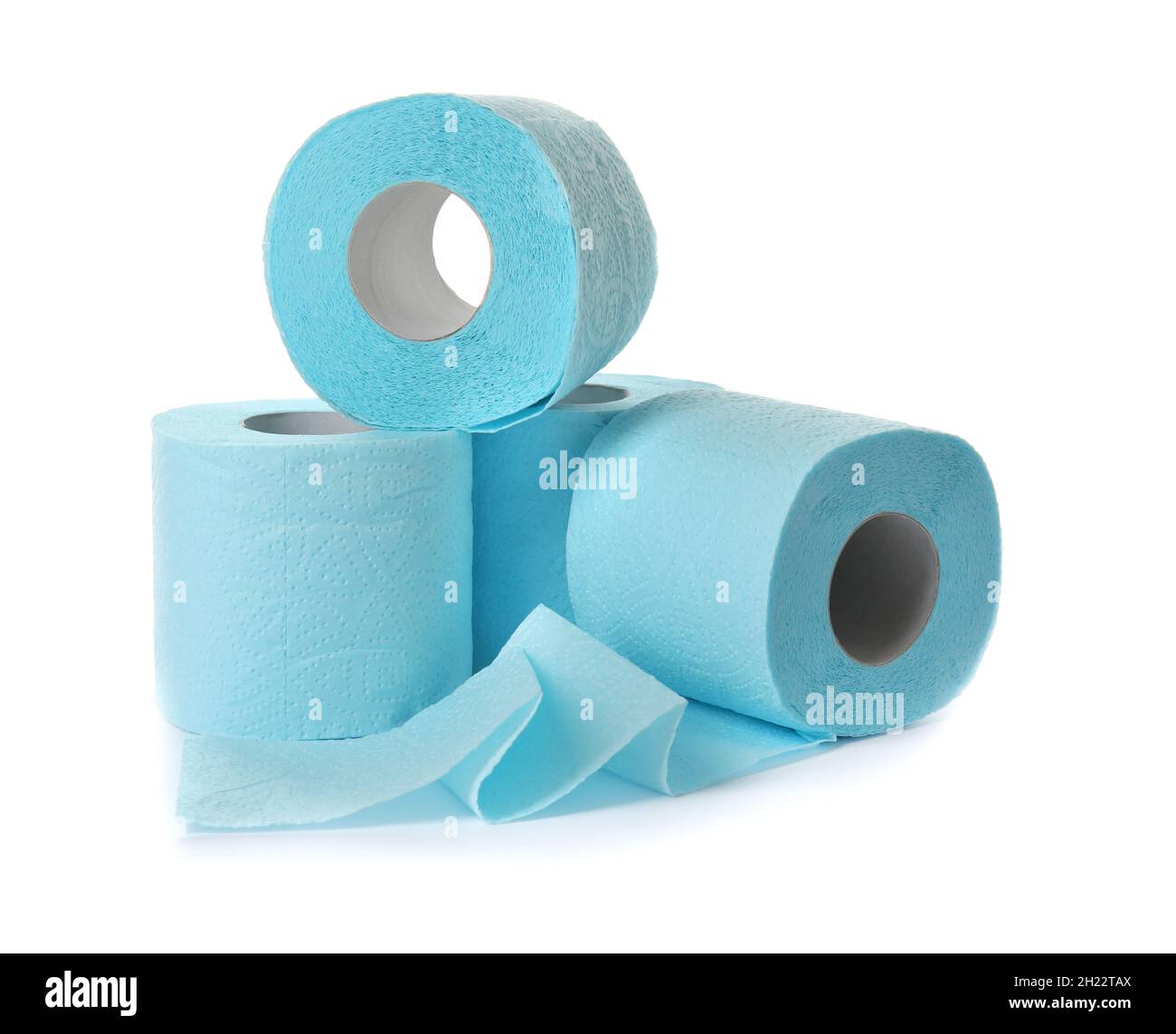 Color toilet paper rolls on white background Stock Photo - Alamy