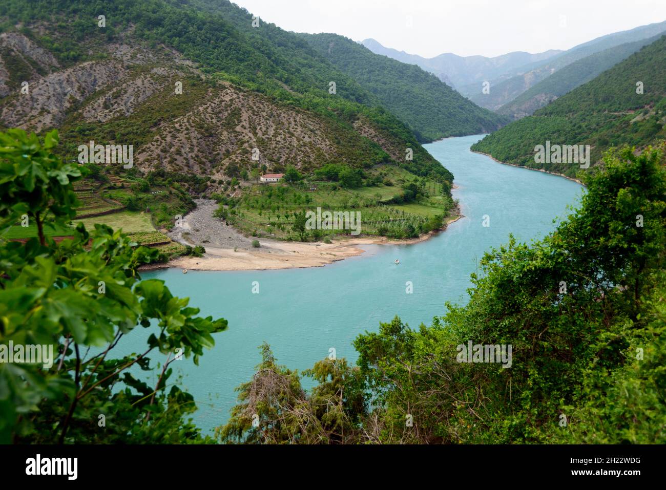 Mat River, Shkopet Reservoir, Ulza Regional nature Park, Mati, Albania ...
