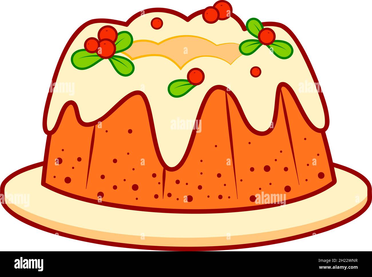 Christmas cartoons clip art. Christmas cake clipart vector illustration ...
