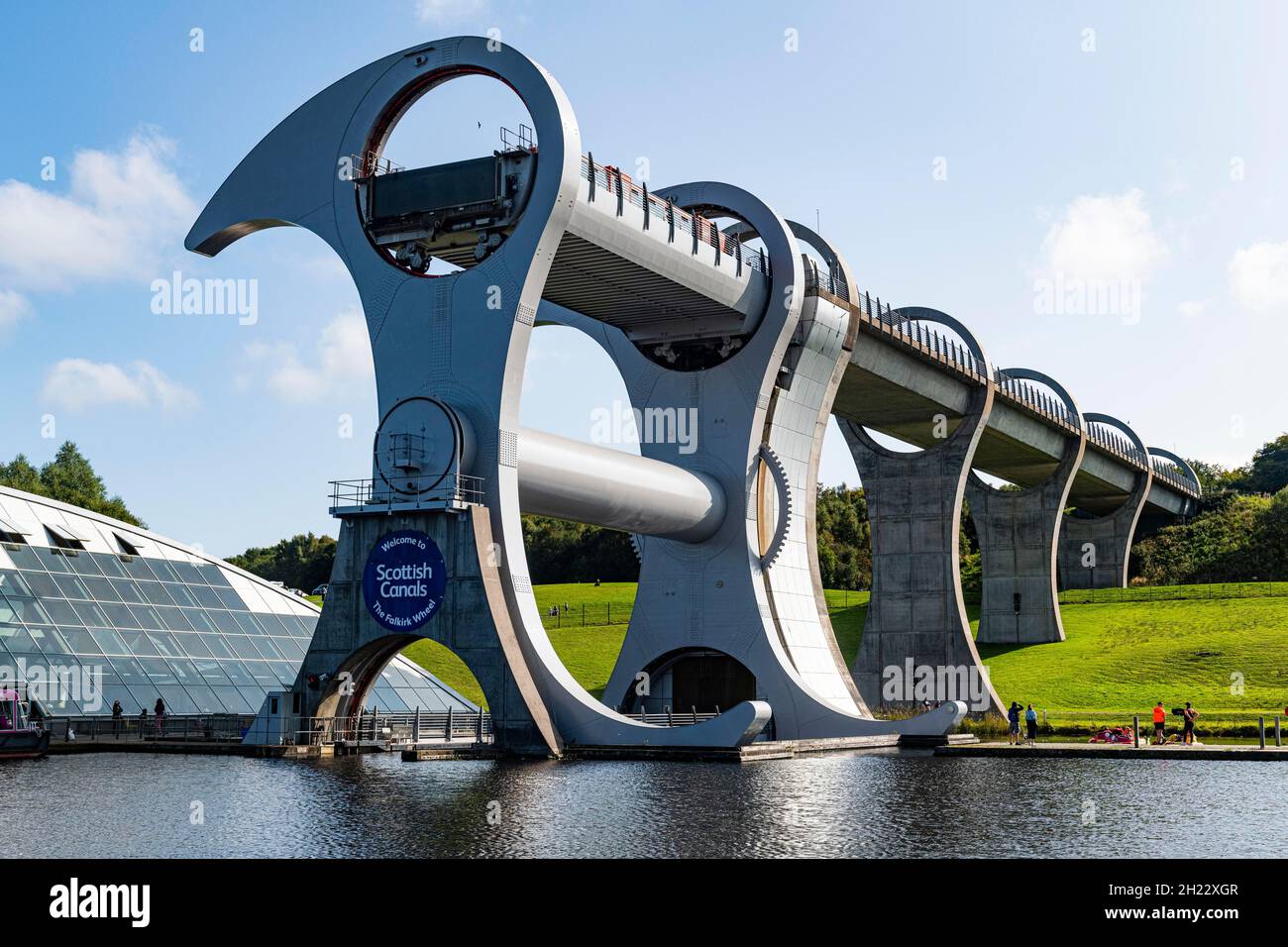 Falkirk Wheel rotating boat lift, Falkirk, Scotland, United Kingdom ...