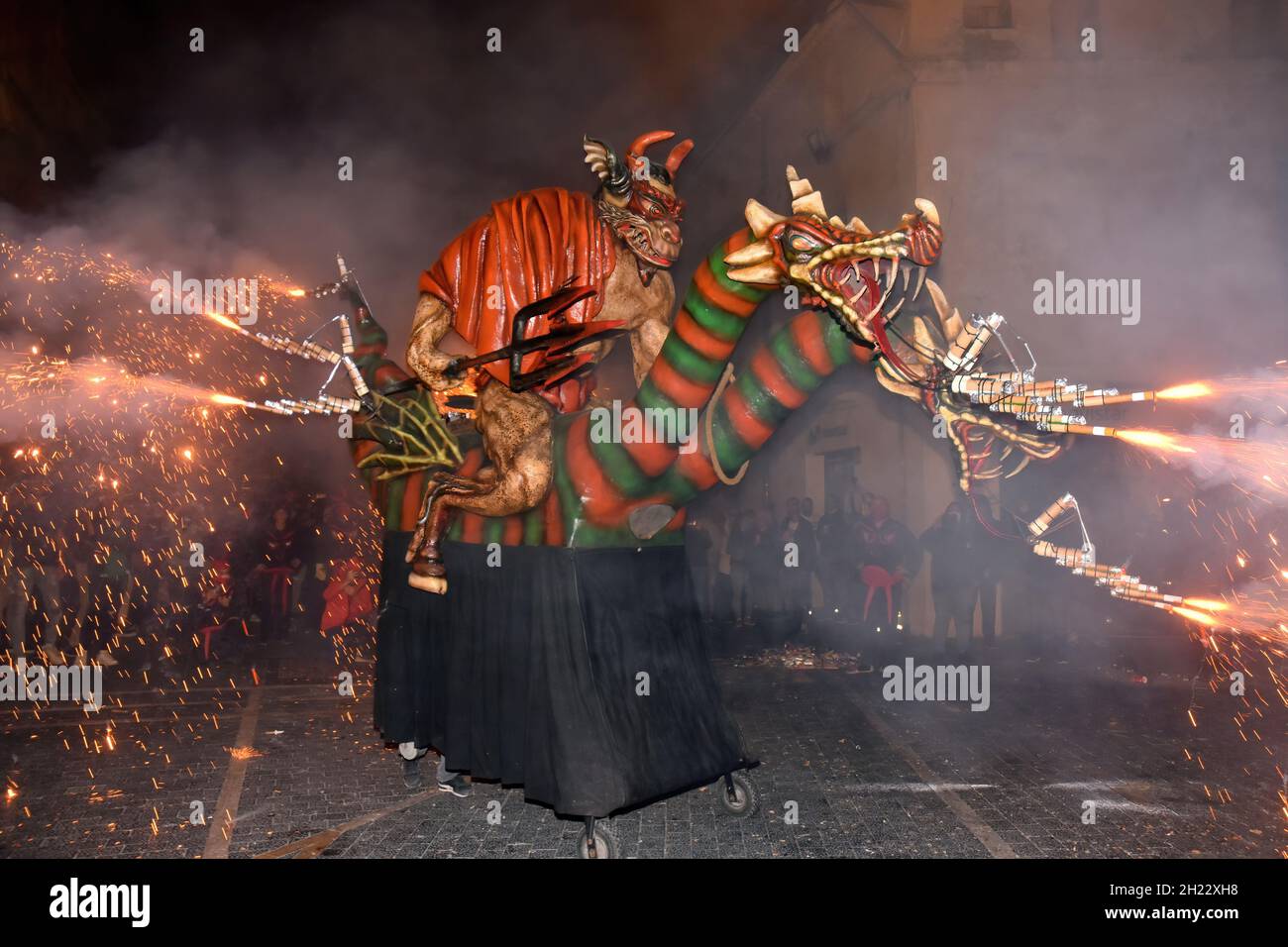 Vendrell, Spain. 30th Sep, 2021. A person carries a creature in the ...