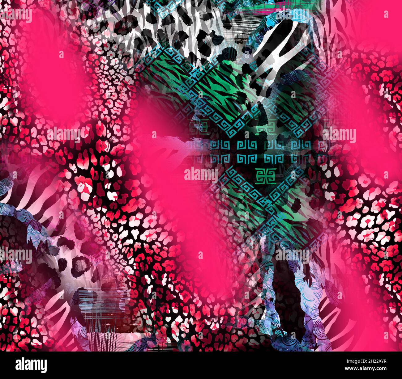 colorful animal prints, fabric patterns Stock Photo - Alamy