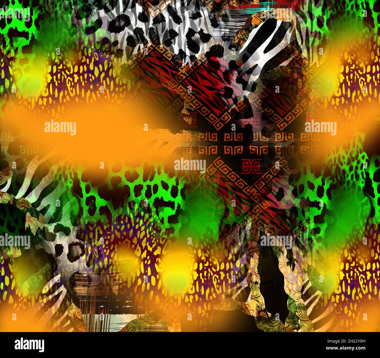 colorful animal prints, fabric patterns Stock Photo - Alamy