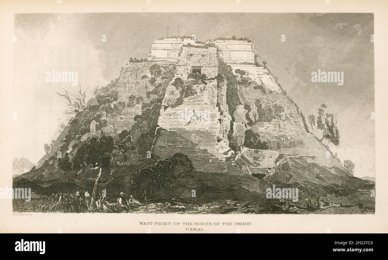 House of the Dwarf pyramid at the Mayan ruins of Uxmal, Yucatan, Mexico ...