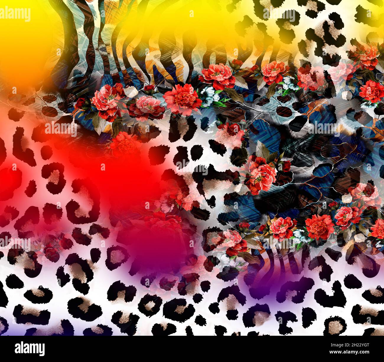 colorful animal prints, fabric patterns Stock Photo - Alamy