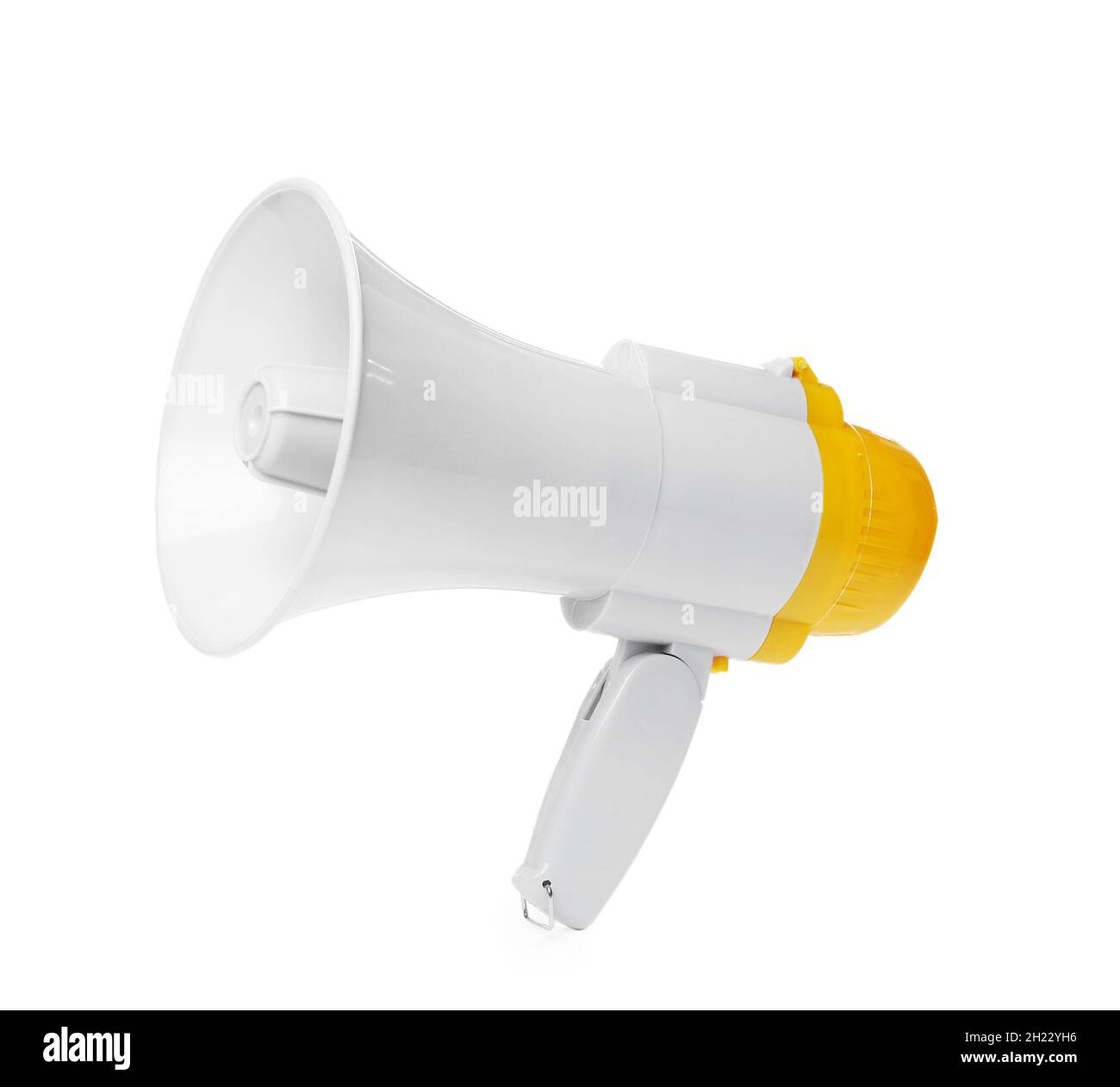 Electronic megaphone on white background Stock Photo - Alamy