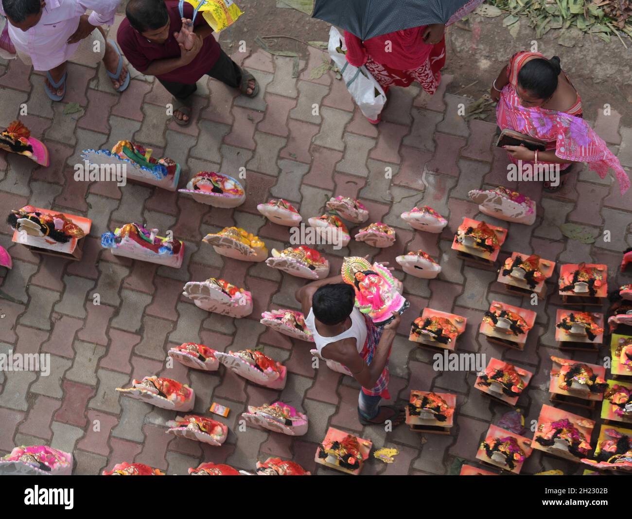Agartala, Tripura, India, 20th October 2021. People buying statues of ...