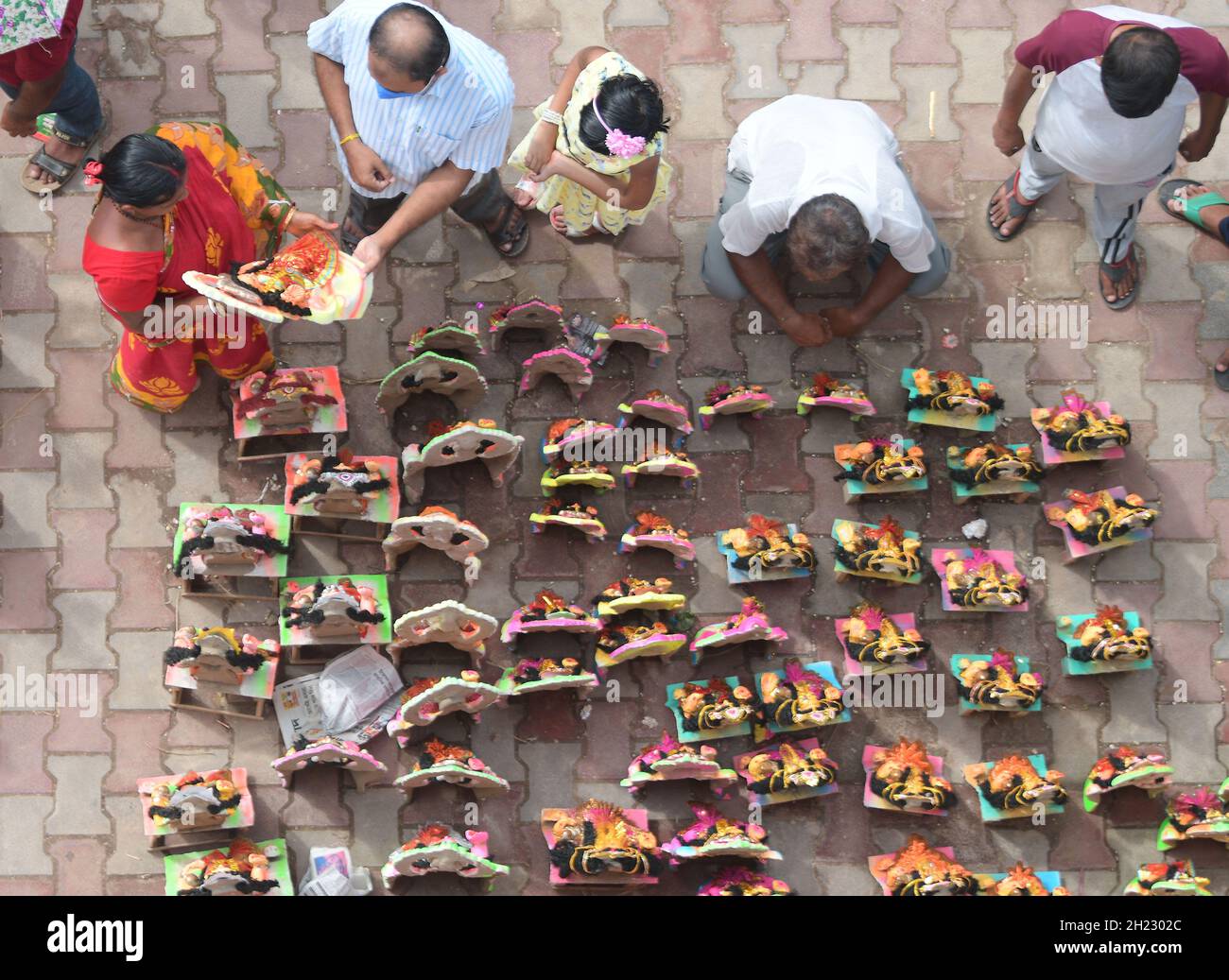 Agartala, Tripura, India, 20th October 2021. People buying statues of ...