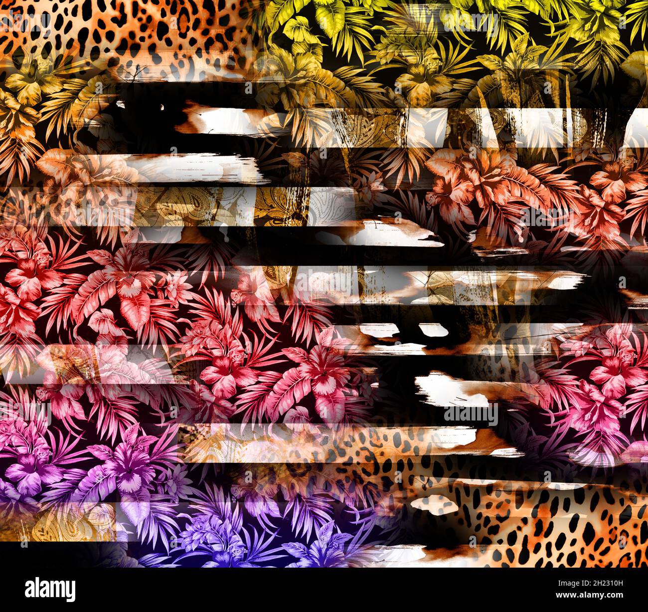 colorful animal prints, fabric patterns Stock Photo - Alamy